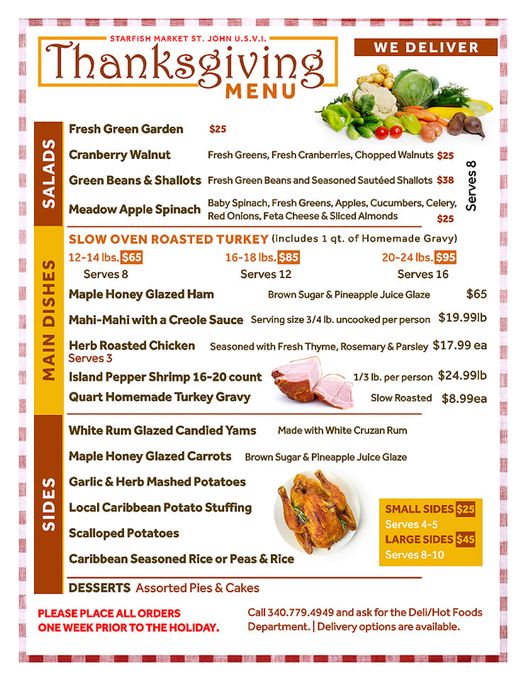 Thanksgiving Dining + Events St. John & St. Thomas | Caribbean ...